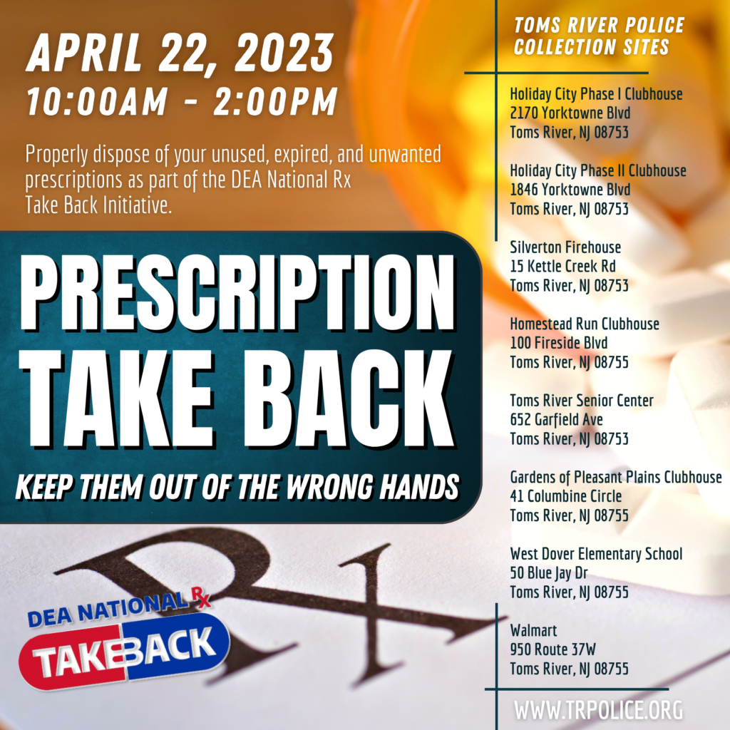 DEA National Rx Take Back Day – Toms River Police Department